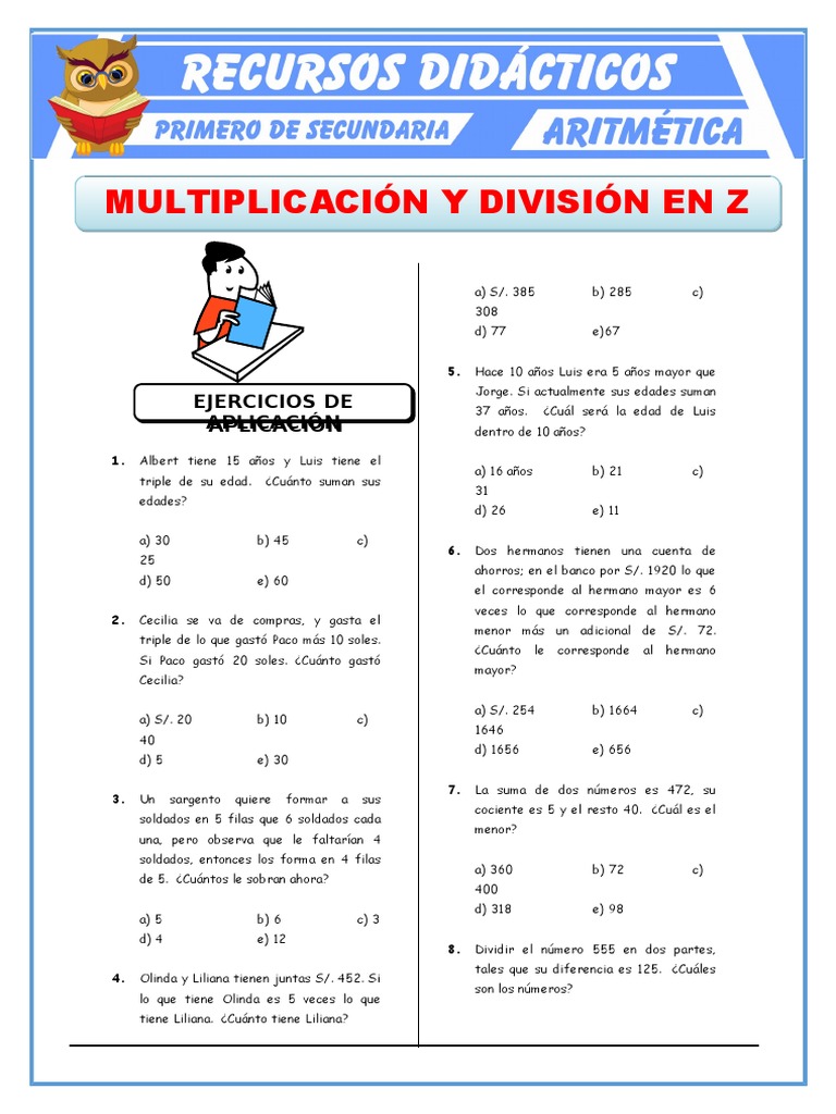 Ejercicios-de-Multiplicación-y-División-para-Primero-de-Secundaria.doc ...