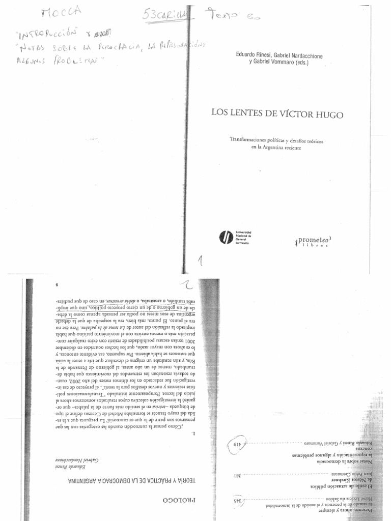 RINESI, Eduardo NARDACCHIONE, Gabriel VOMRANARO, Gabriel - Los Lentes ...