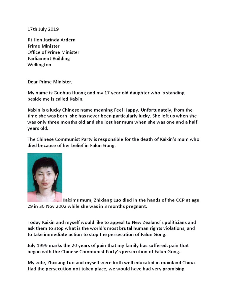 Guohua Huang's Open Letter To Jacinda Ardern | PDF | Communist Party Of ...