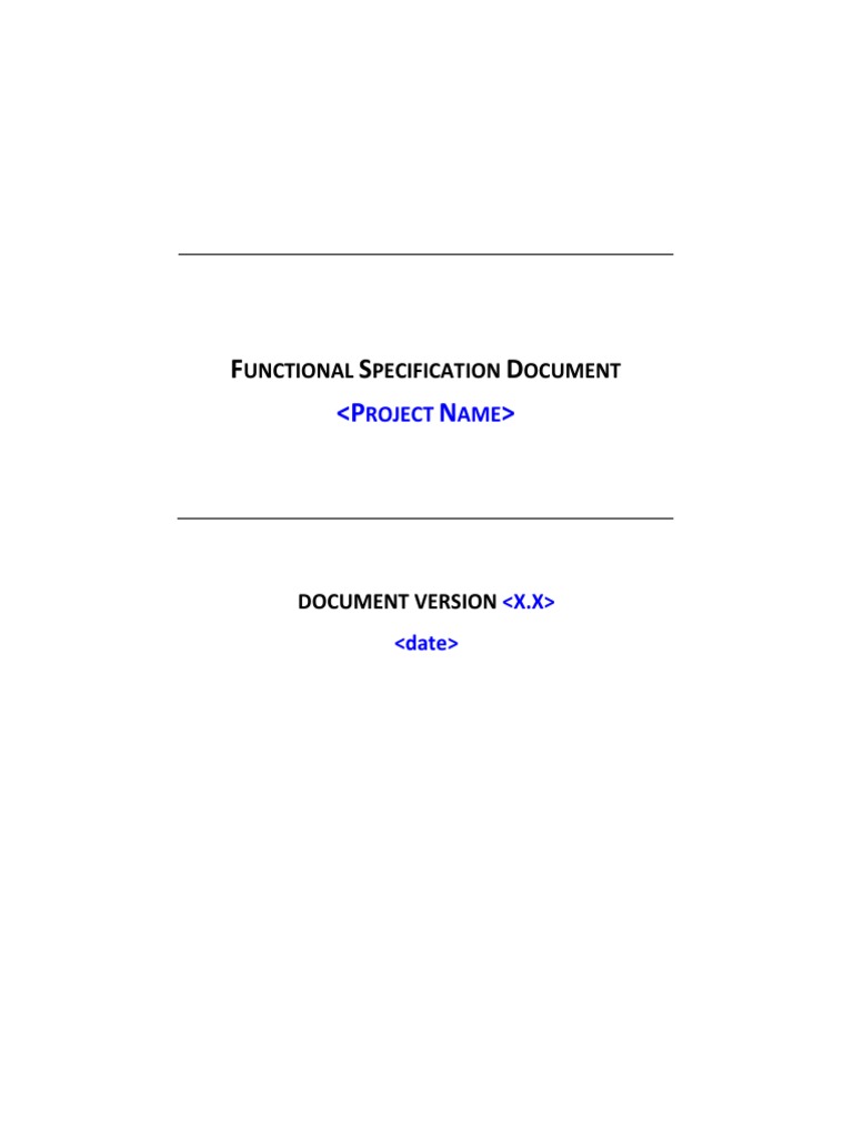 Functional Specification Document Template | Download Free PDF ...