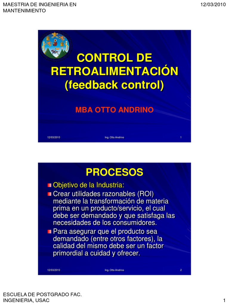 Control de Retroalimentación en Procesos | PDF | Sensor | Sistema de ...