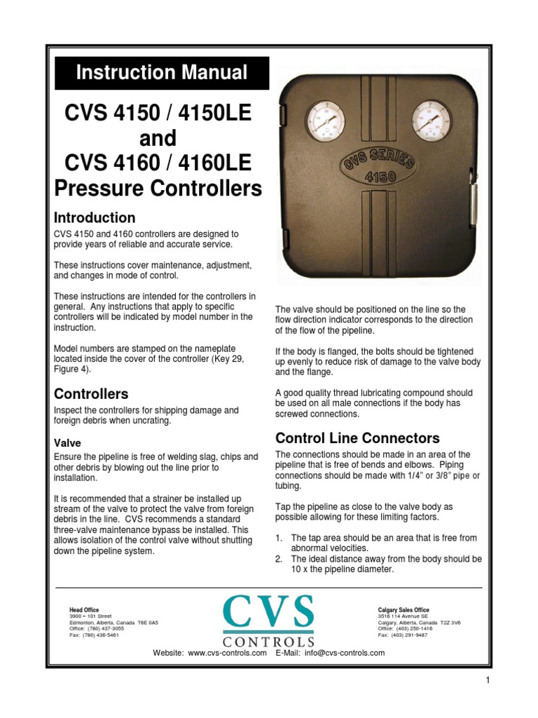 CVS 4150 4160 Pressure Controller April 2019 | PDF | Valve | Calibration