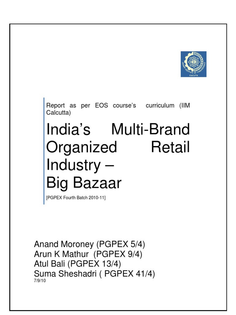 Multi Brand Retail - Big Bazaar | PDF | Retail | Taxes