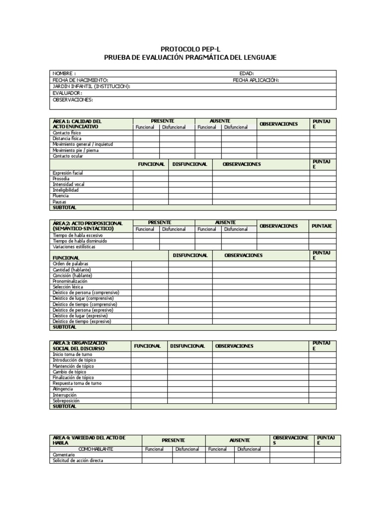 Protocolo PEP-L | PDF | Conceptos psicologicos | Comunicación humana