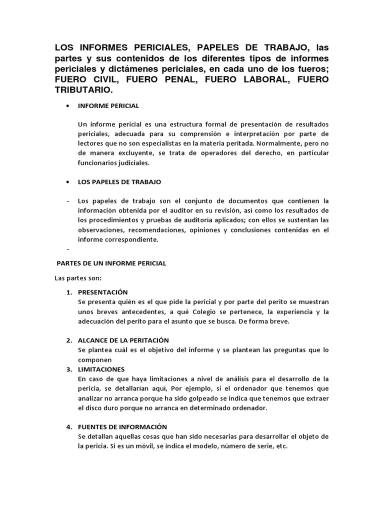 Peritaje Contable Pdf Testigo Experto Propiedad