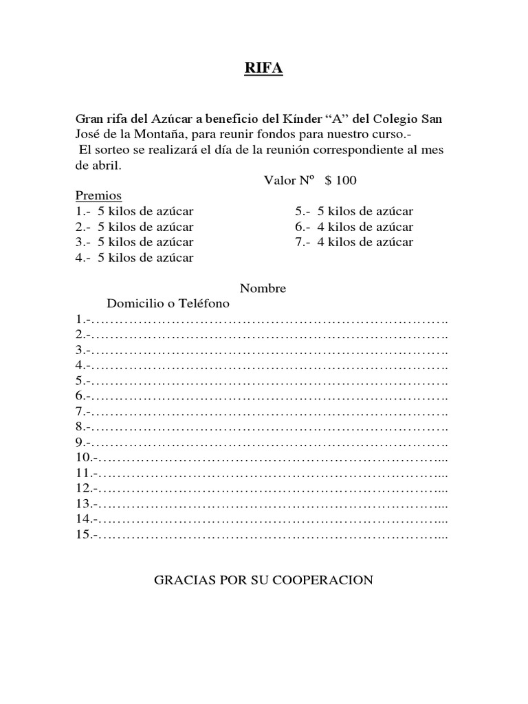 Rifa Kinder A | PDF
