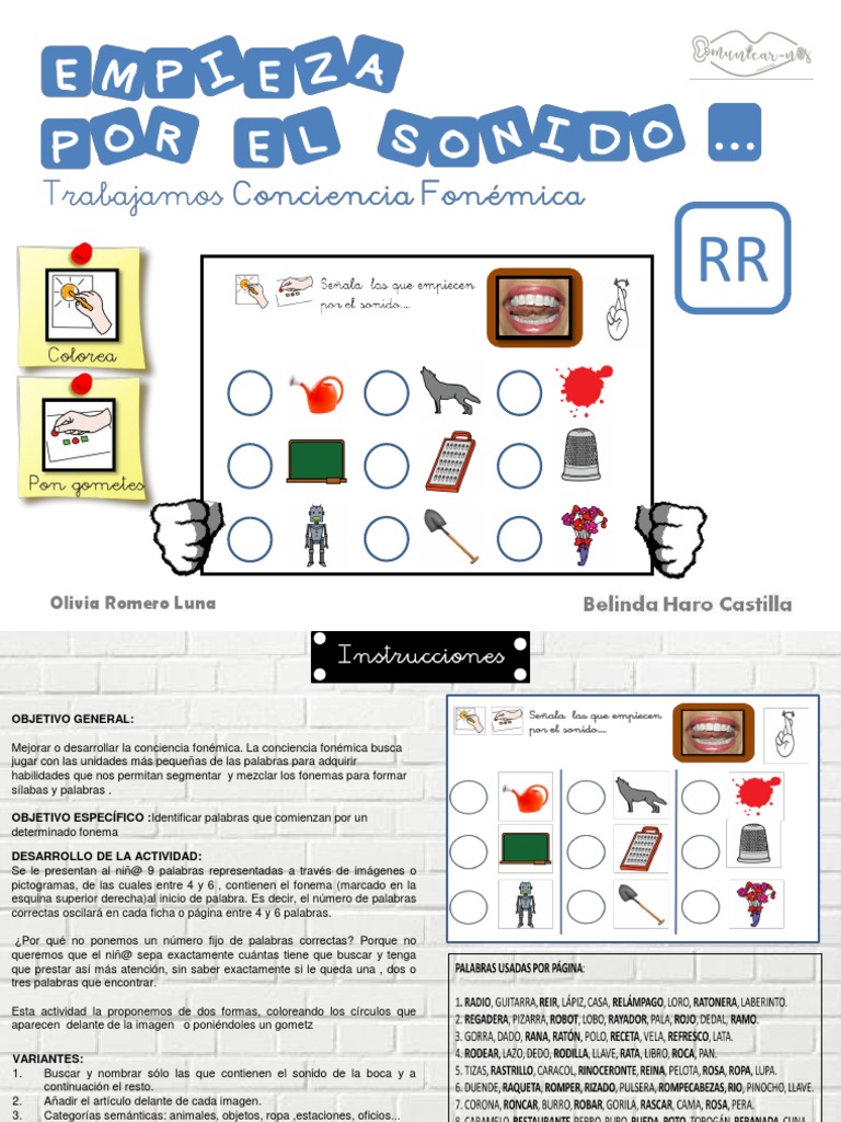 CONCIENCIA FONÉMICA Empieza Por El Sonido... R DACTILOLÓGICO PDF | PDF