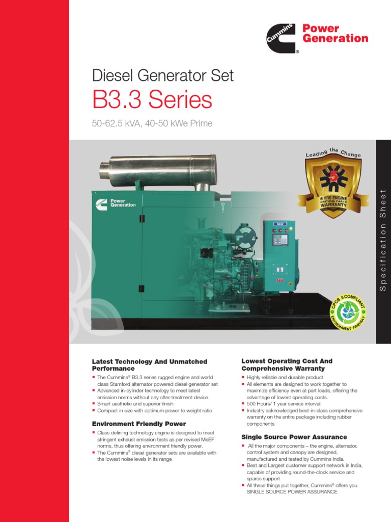B3.3 Series: Diesel Generator Set | PDF | Diesel Engine | Engines