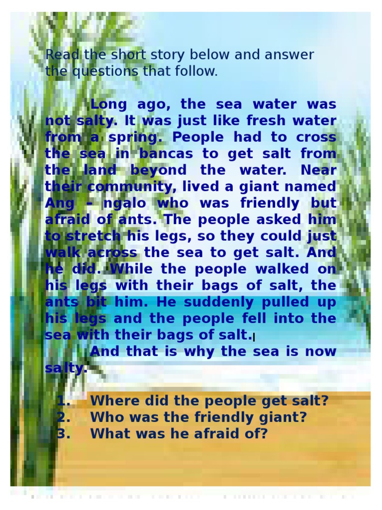 Short Stories and Comprehension Questions | PDF | Nature