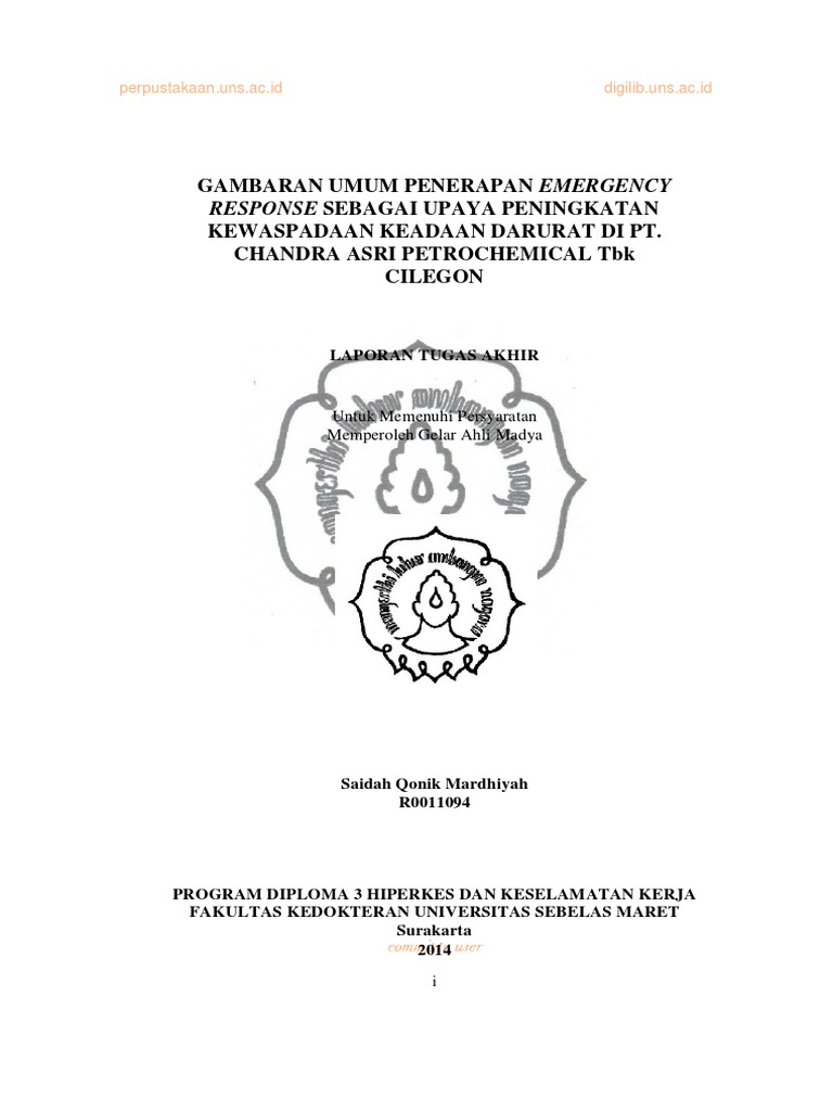 Penerapan Emergency Response di PT CAP | PDF | Kesehatan Holistik | Sains & Matematika
