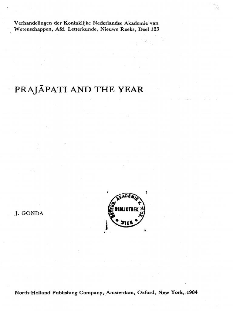 Prajapati and The Year Jan Gonda | PDF | Hindu Literature | Hindu Deities