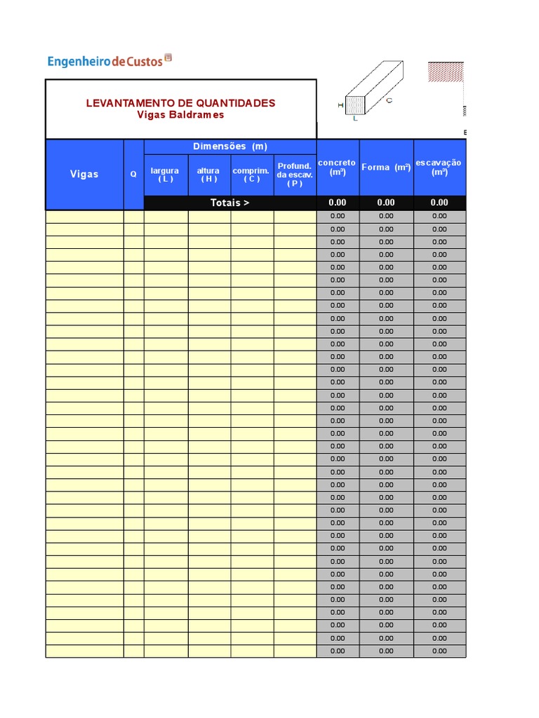 Planilha Baldrame | PDF