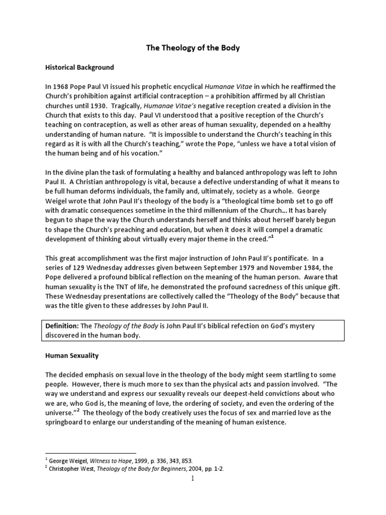 Understanding Theology of the Body | PDF | Trinity | Adam And Eve