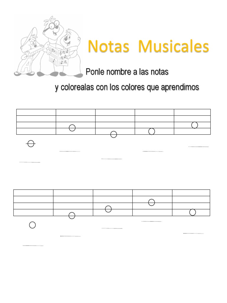 Colorear y Ponerle Nombre A Las Notas | PDF