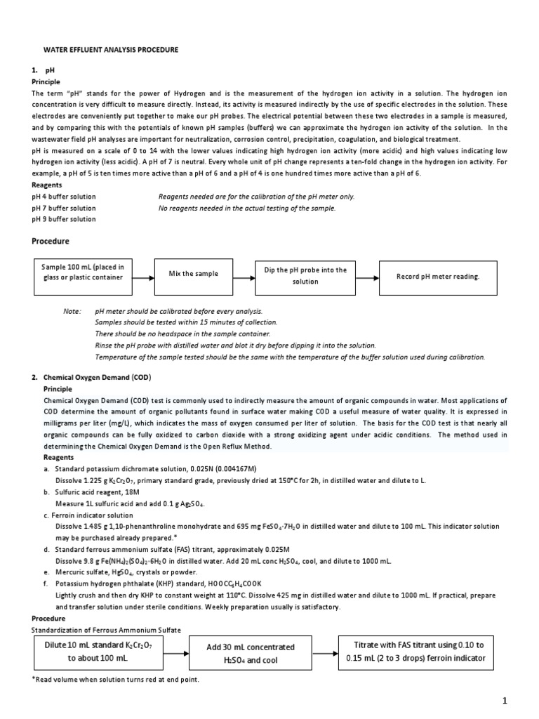 PH, COD, BOD, TSS | PDF | Ph | Chemical Substances