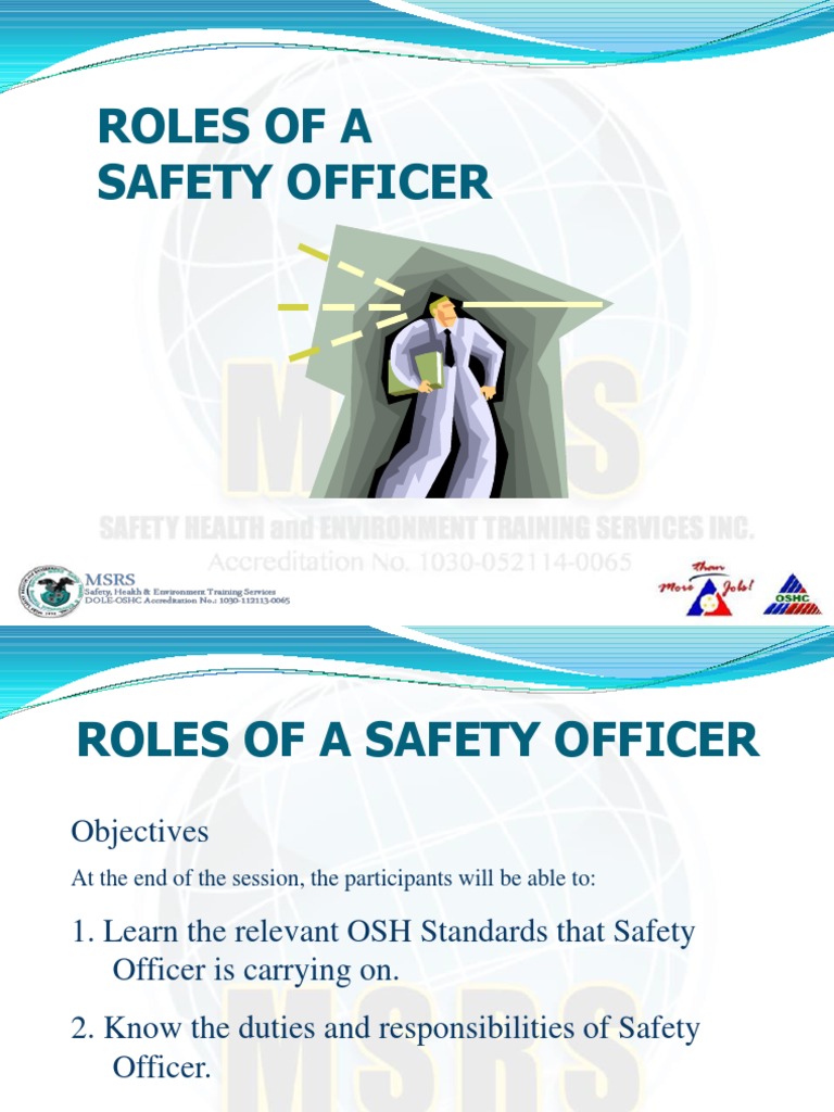 NEW Msrs Roles of Safety Officers (BC) | PDF | Occupational Safety And ...