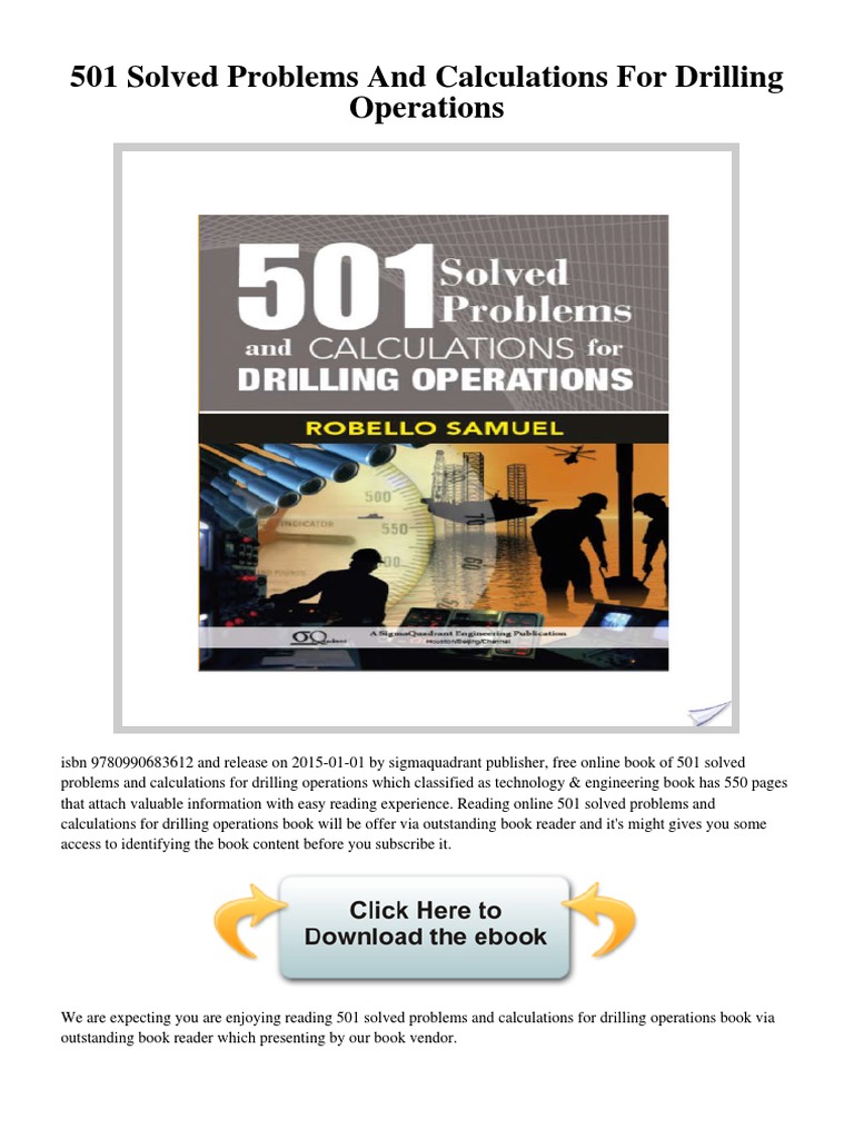 501 Solved Problems and Calculations For Drilling Operations PDF | PDF | Books | Download