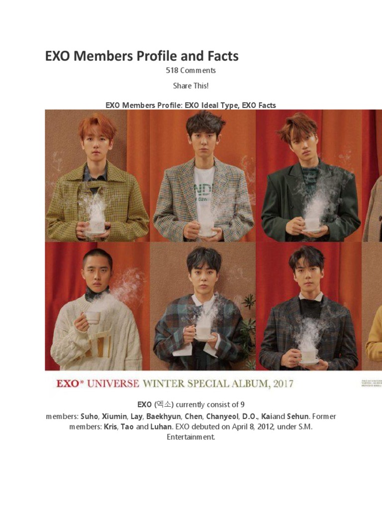 EXO Members Profile and Facts | PDF | Entertainment (General)