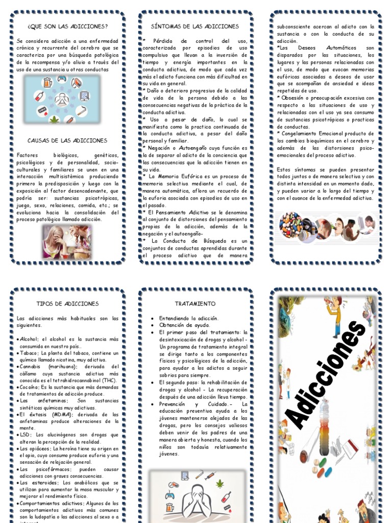 TRIPTICO Adicciones | PDF | Drogas | Cannabis (Droga) TRIPTICO Adicciones | PDF | Drogas | Cannabis (Droga)
