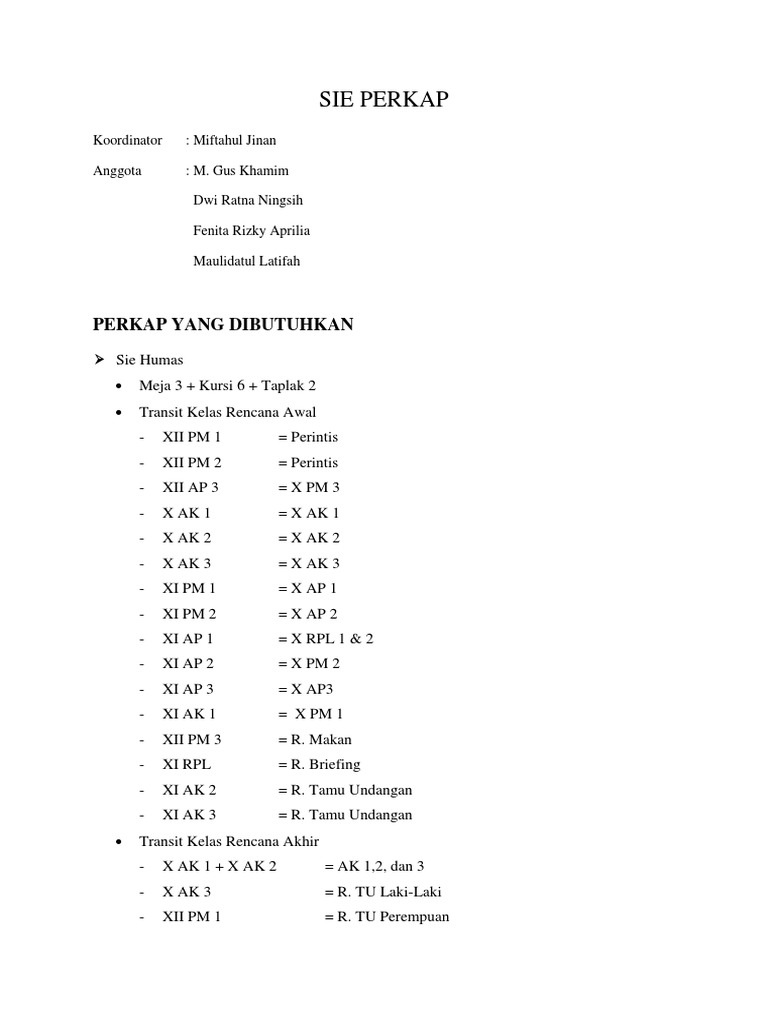 Sie Perkap Pta | PDF