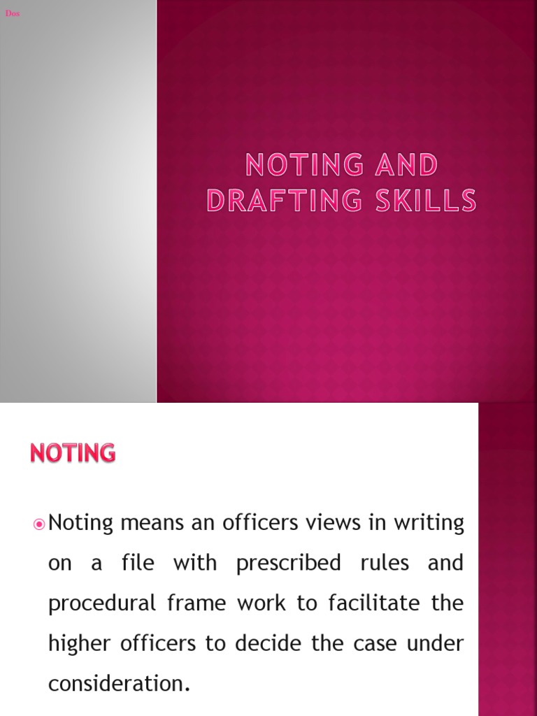 Noting and Drafting Skills | PDF | Precedent | Word