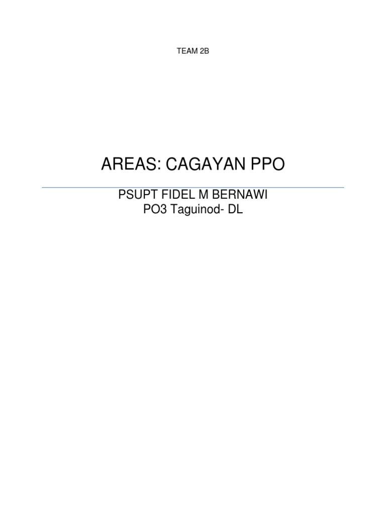 Areas: Cagayan Ppo: Psupt Fidel M Bernawi PO3 Taguinod-DL | PDF | Military | Tools