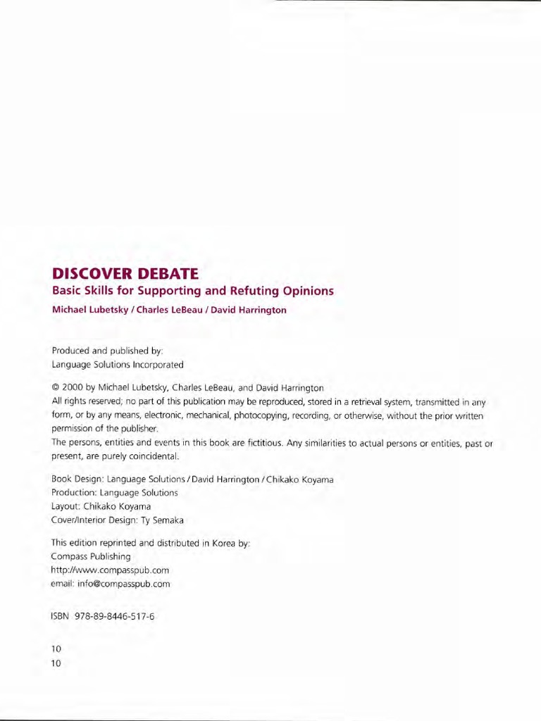 Answer Key - Discover Debate - Unit 1-9 | PDF | Capital Punishment | Pet
