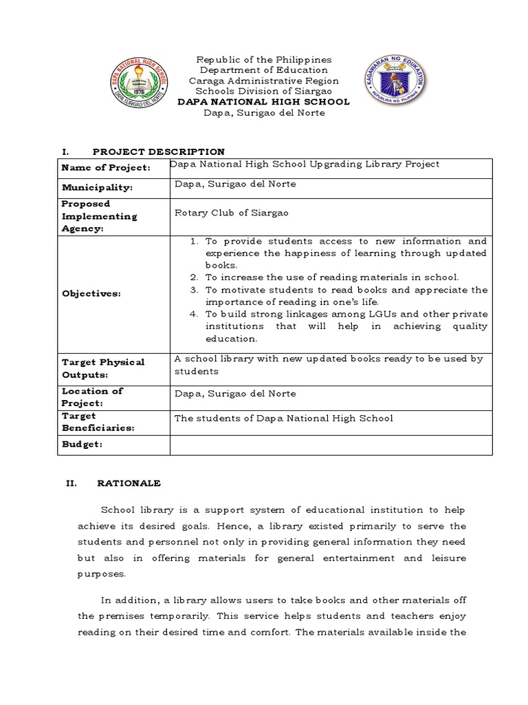 Library Proposal | PDF | Libraries | Cognition