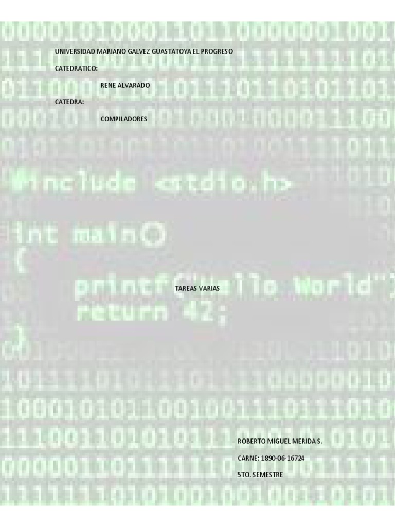 Ejercicios de Compiladores | PDF | Compilador | Lenguaje de programación