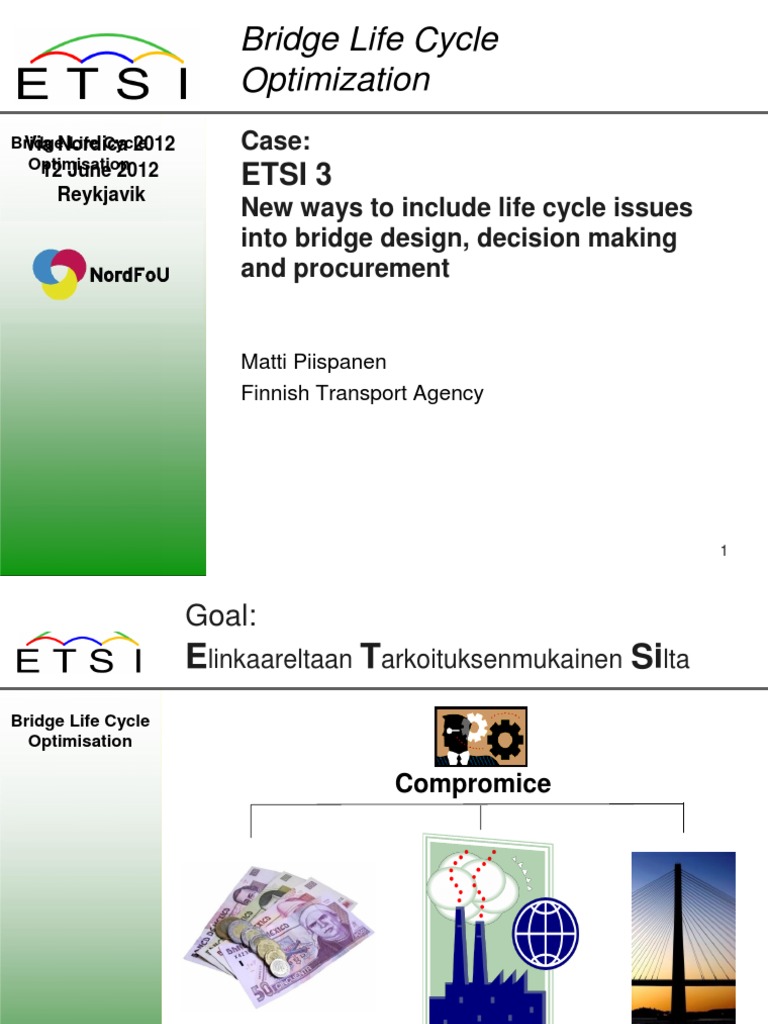 Bridge Life Cycle Optimization: Etsi 3 | PDF | Life Cycle Assessment ...