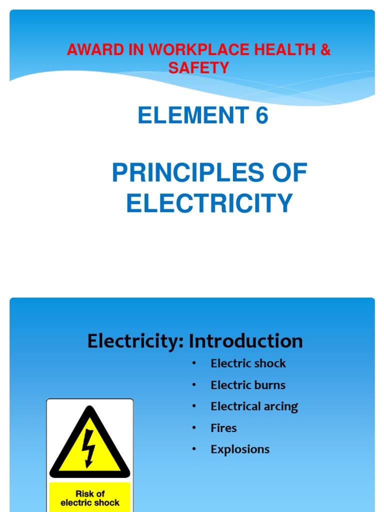 Electricity Safety Principles Overview | PDF | Electricity | Electric ...