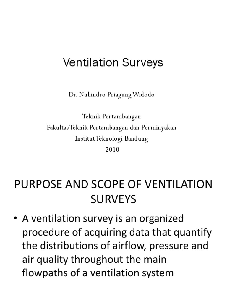 06 Ventilation Surveys | PDF | Ventilation (Architecture) | Physical ...