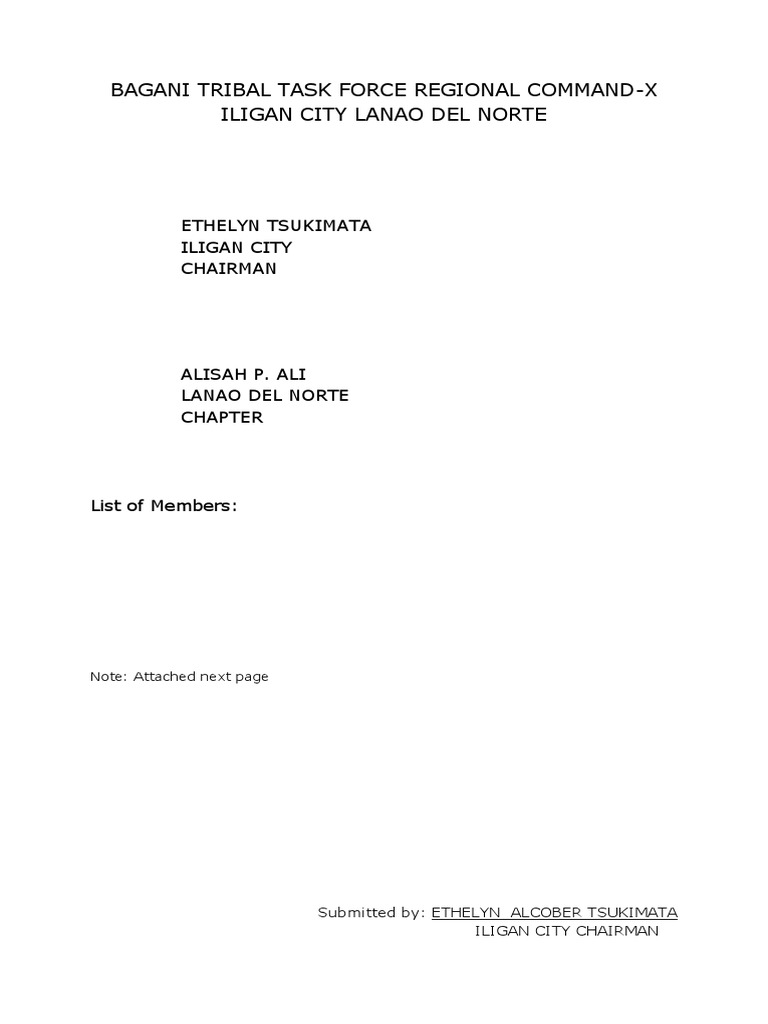 Bagani Tribal Task Force Regional Command | PDF