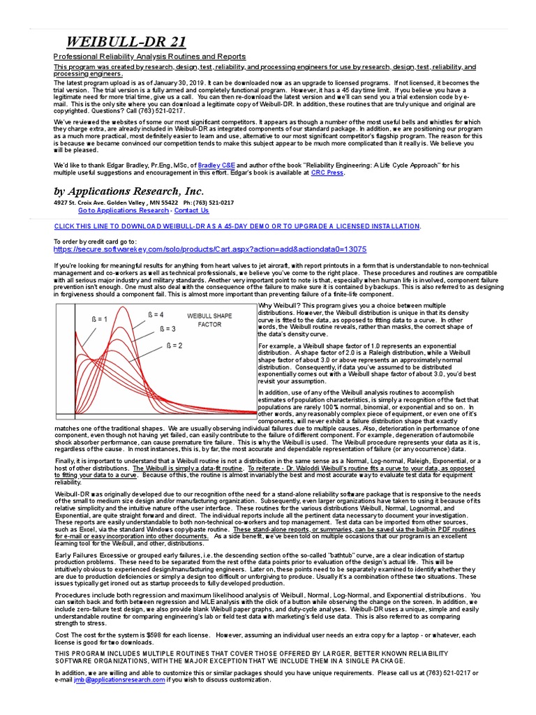 Reliability Software, Weibull Distribution, Test Design, Failure ...