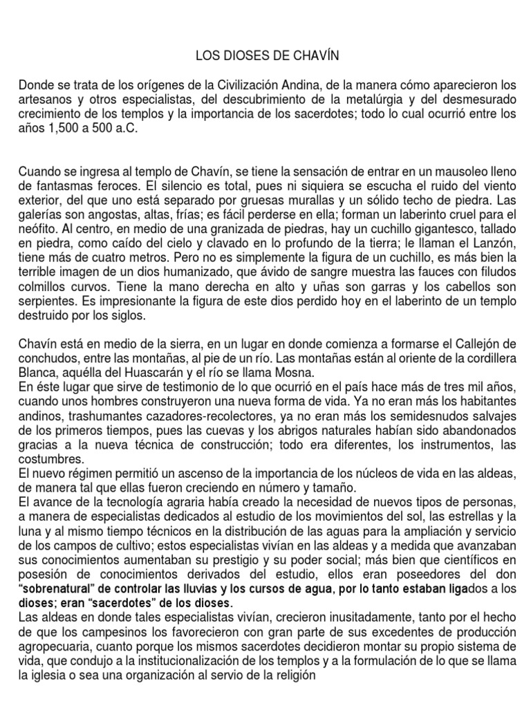 Los Dioses de Chavín | PDF