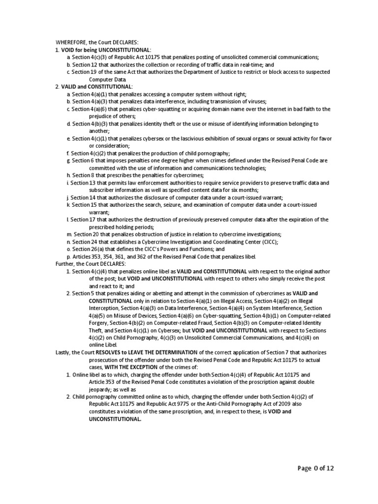 CONSTITUTIONAL Only in Relation To Section 4 (A) (1) On Illegal Access ...