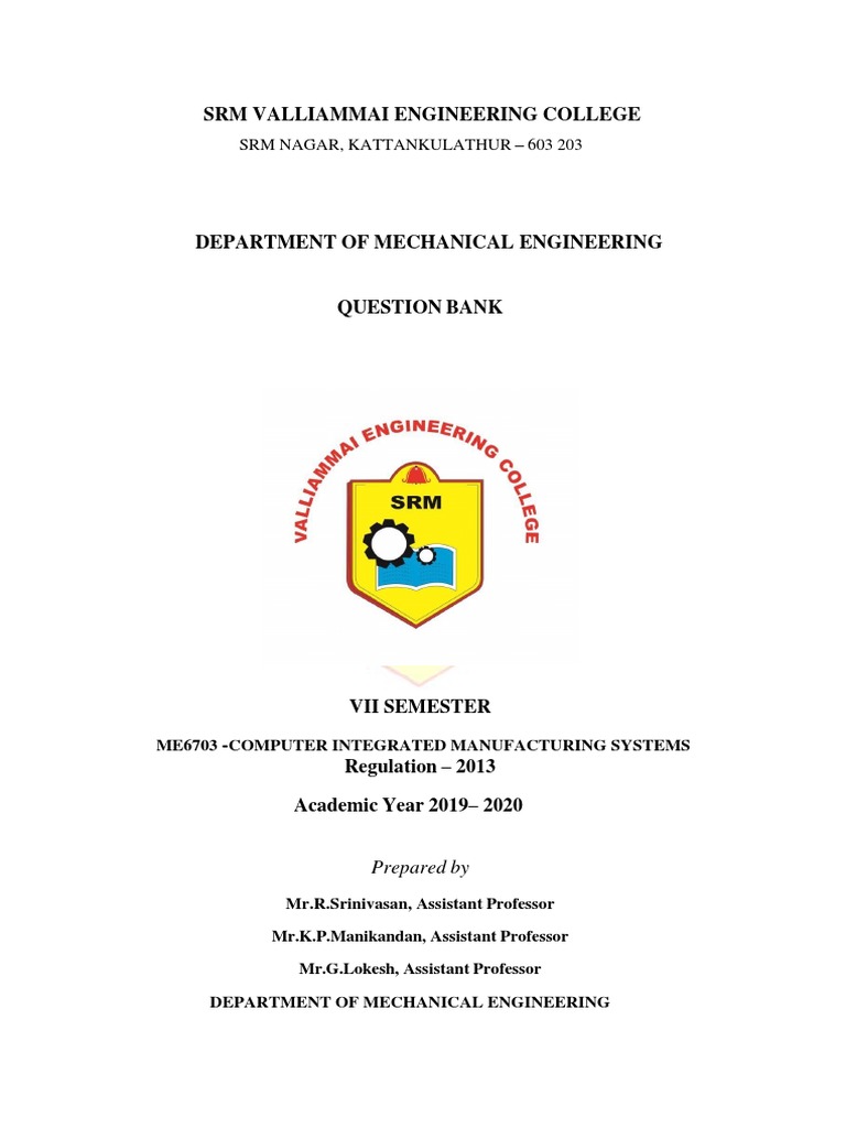 Me6703 Computer Integrated Manufacturing Systems 4 | PDF | Lean ...