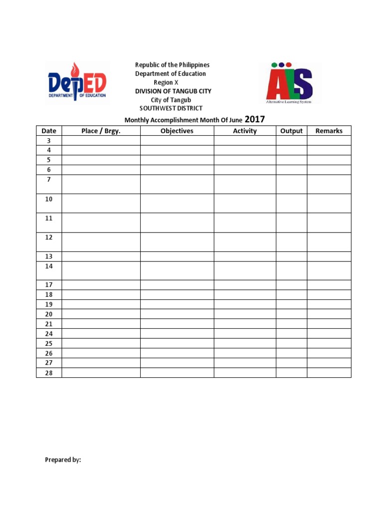 Blank Accomplishment | PDF