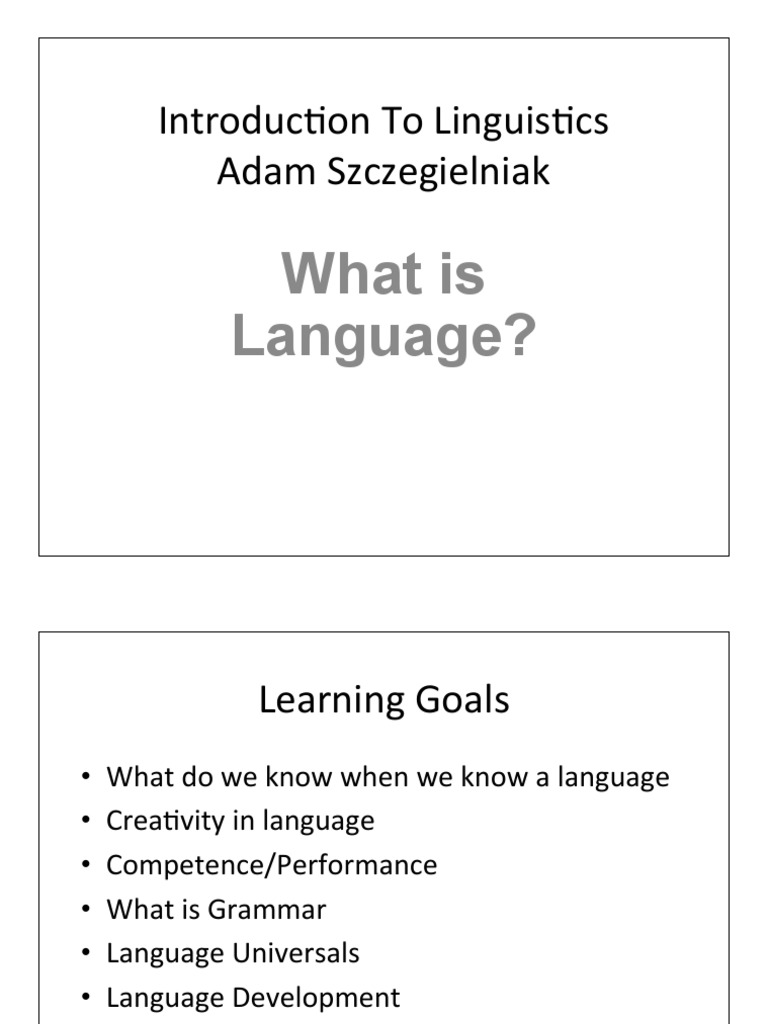 What Is Language Pdf Language Acquisition Linguistics