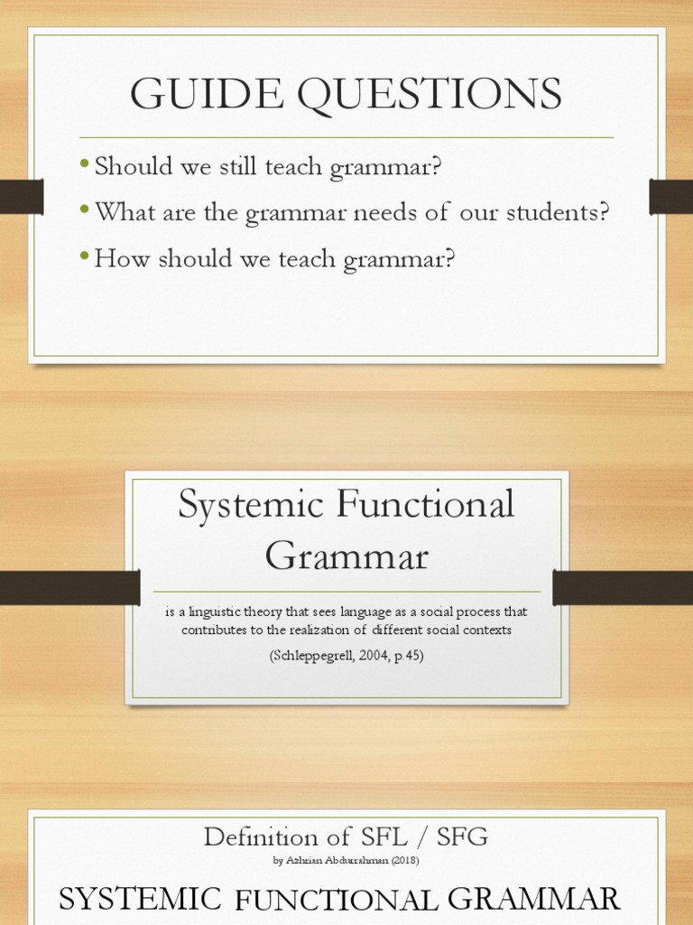 Systemic Functional Grammar | PDF | Linguistic Morphology | Grammar