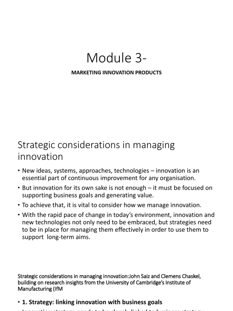 Managing Product Innovation Strategies | PDF | Strategic Management ...