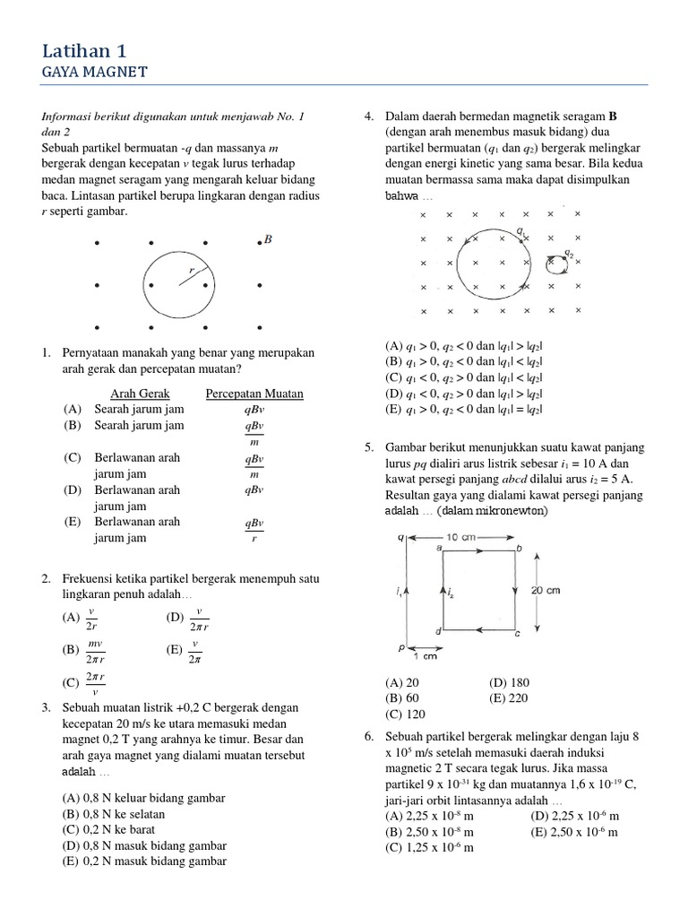 Latihan 1 Fisika SIMAK UI - SC19 | PDF