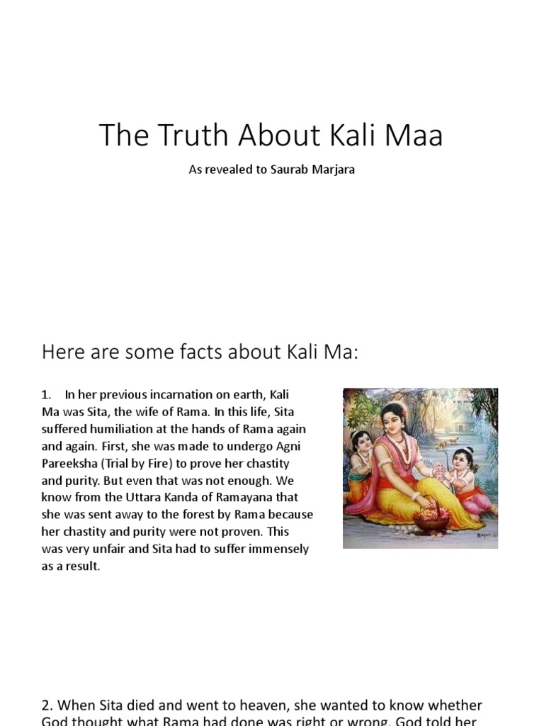 The Truth About Kali Maa | PDF | Sita | Kali