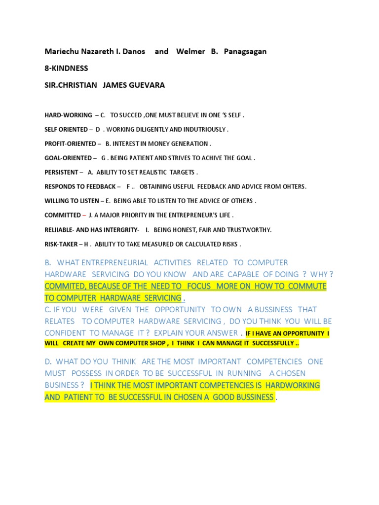Mariechu Nazareth I. Danos and Welmer B. Panagsagan 8-Kindness Sir ...