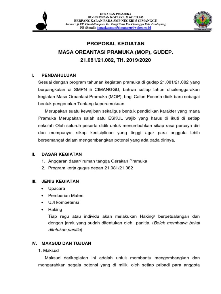 Proposal Persami 2019 2020 | PDF