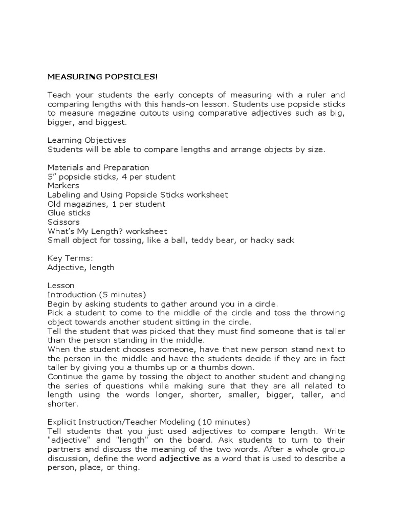 Measuring Popsicles | PDF | Education Theory | Psychological Concepts