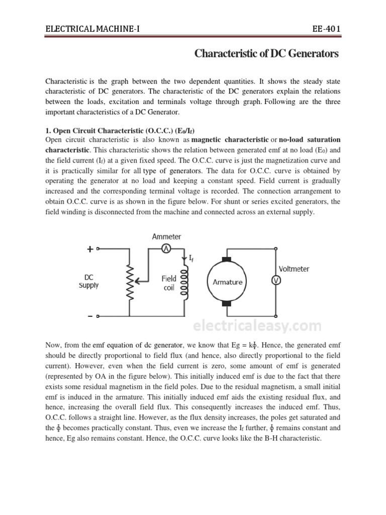 Characteristic of DC Generators | PDF | Electric Generator | Direct Current