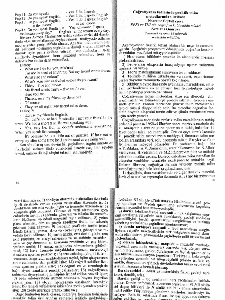Use of Practical Training Methods in Geography Teaching | PDF