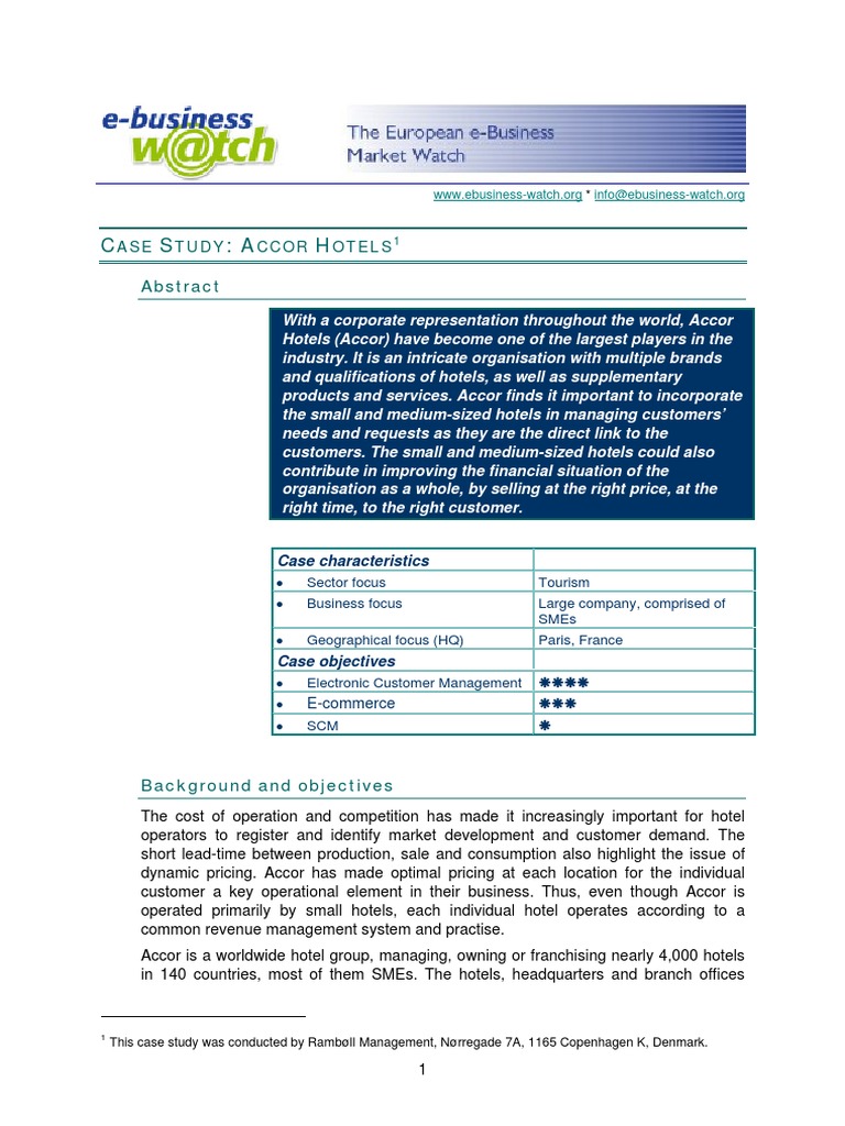 Case Study Accor Hotels | PDF | Travel Agency | Hotel
