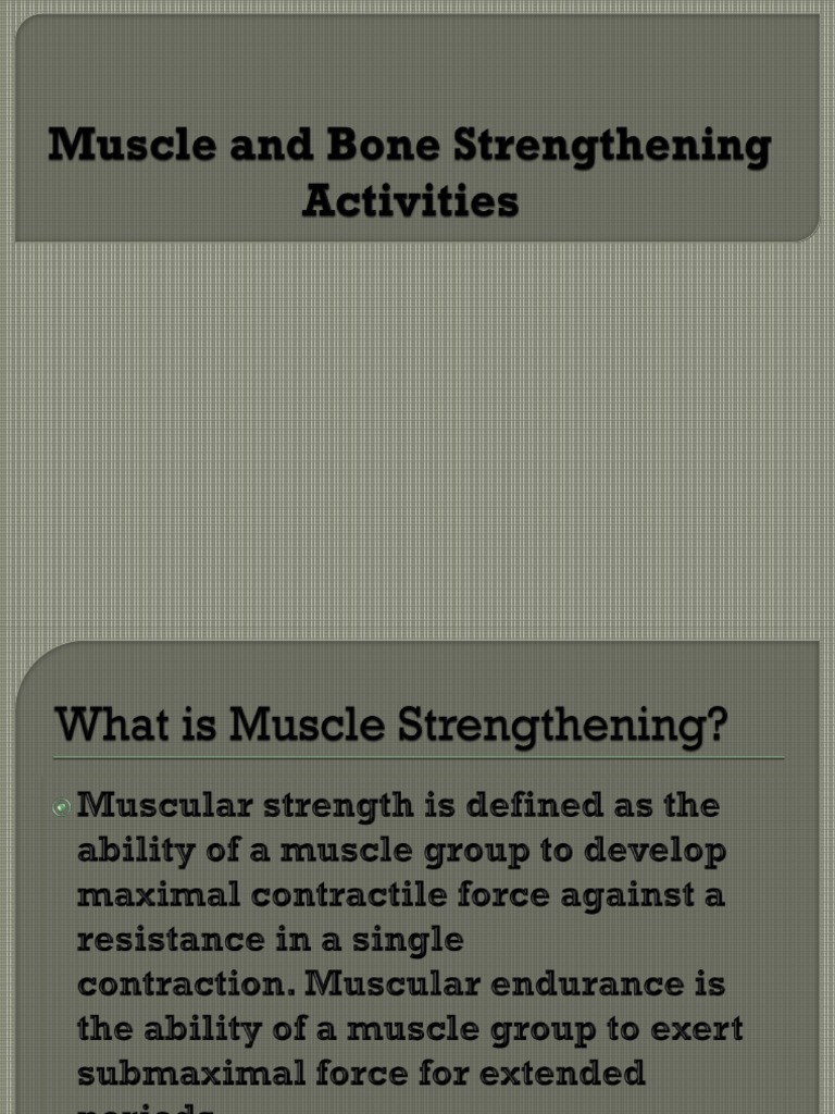 Muscle and Bone Strengthening Activities | PDF | Human Leg ...